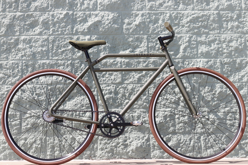 Espresso Racer Dual Speed (Olive Green) - Steady Bicycle Company