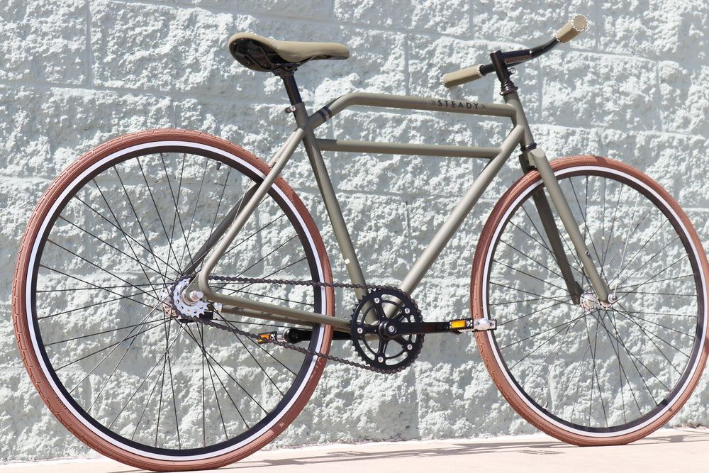 Espresso Racer Dual Speed (Olive Green) - Steady Bicycle Company